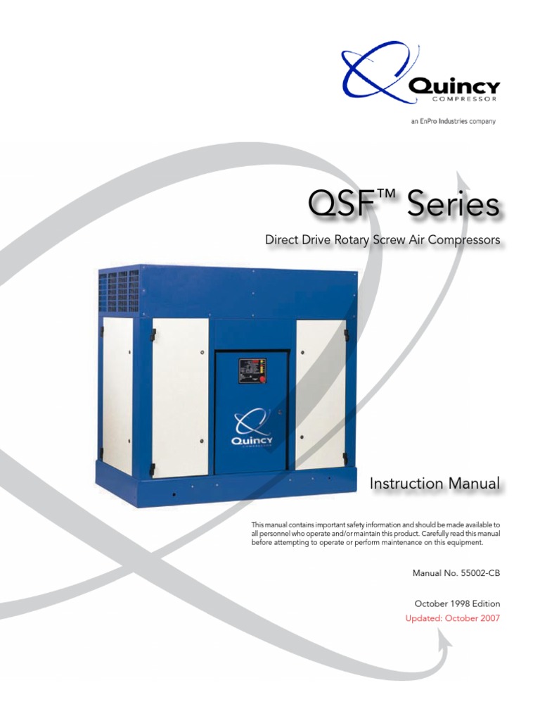 Quincy Compressor Manual | PDF | Valve | Pipe (Fluid Conveyance)