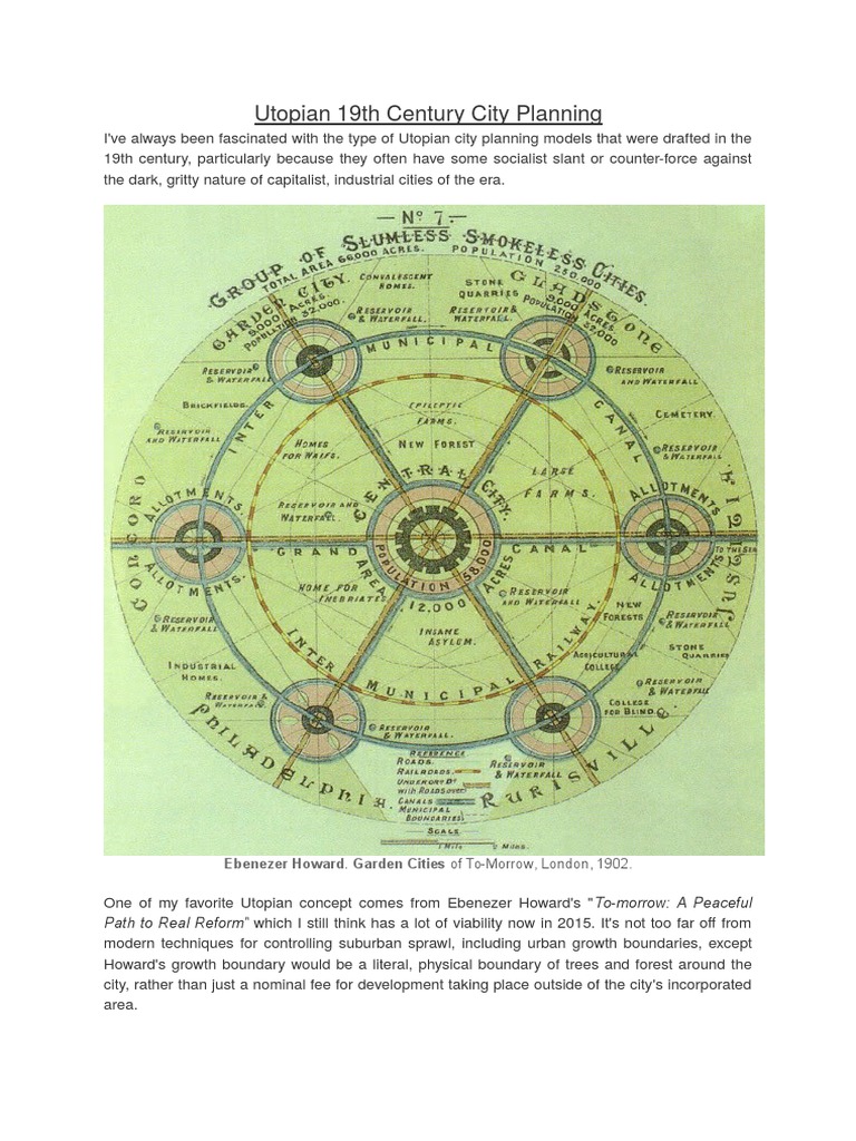Utopian 19th Century City Planning: To-Morrow: A Peaceful Path To Real ...