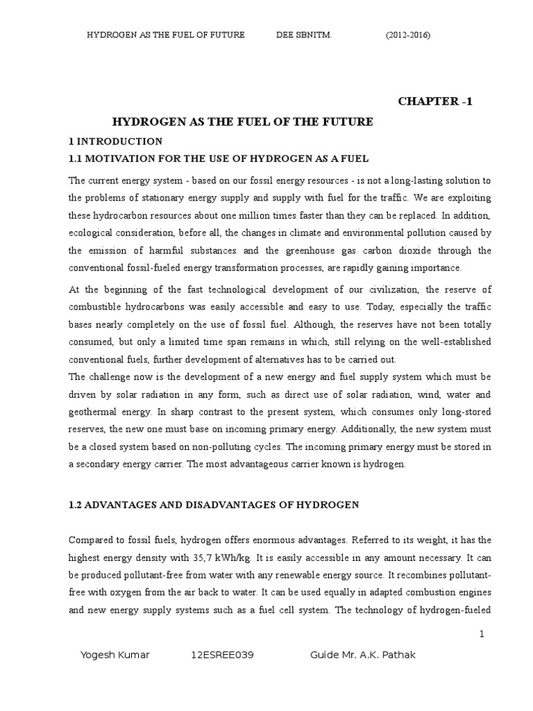 Seminar Report On Hydrogen As The Future Fuel | PDF | Photovoltaics ...