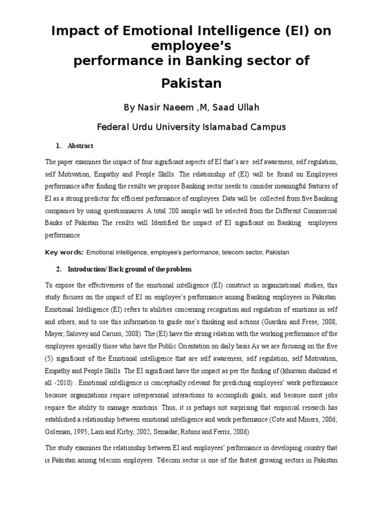 Impact of Emotional Intelligence | PDF | Emotional Intelligence ...