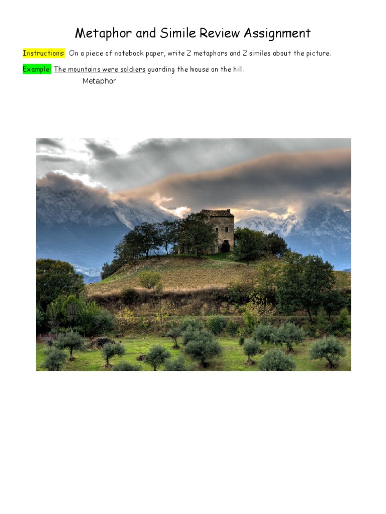 Simile and Metaphor Picture Prompts | PDF | General Fiction