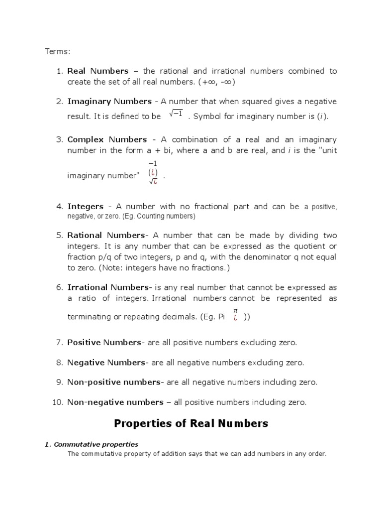 Overview of Number Types and Properties | PDF