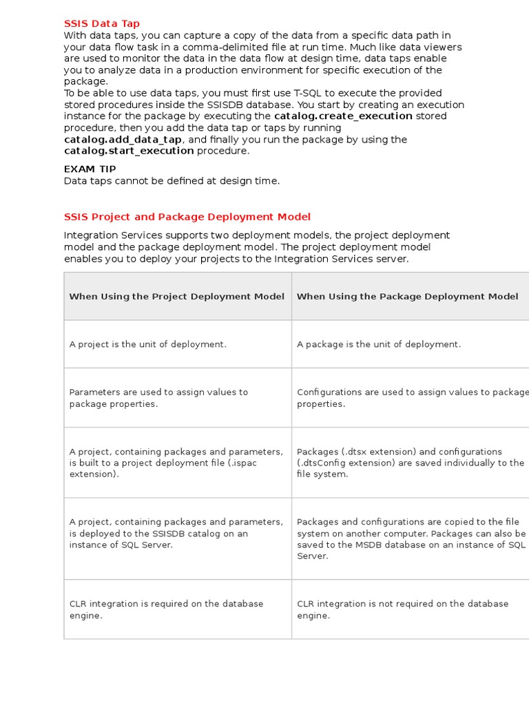 SSIS Deployment & Data Taps Guide | PDF | Technology & Engineering