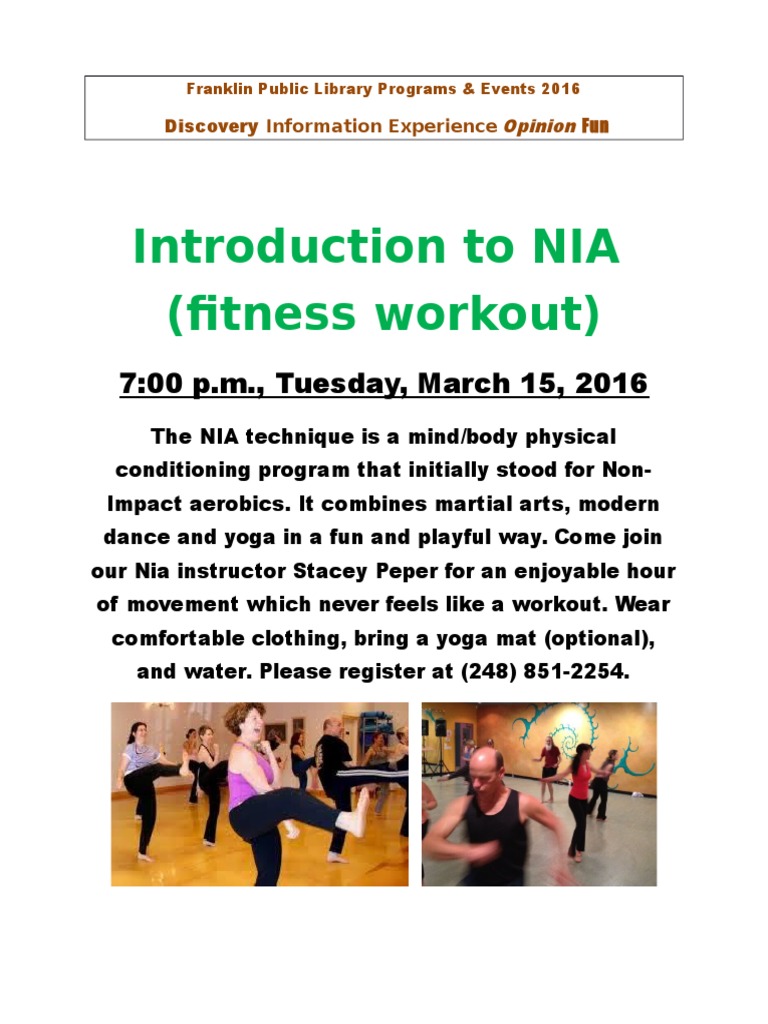 March Nia Program | PDF