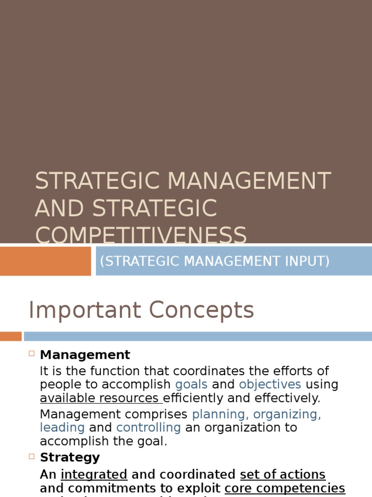 Strategic Management and Strategic Competitiveness | PDF | Competitive ...