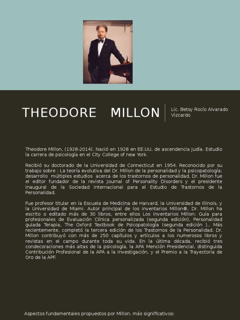 Theodore Millon | PDF | Adaptación | Evolución