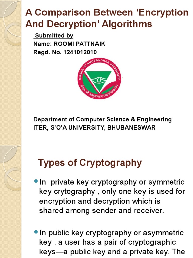 A Comparison Between ‘encryption And Decryption Public Key Cryptography Cryptography