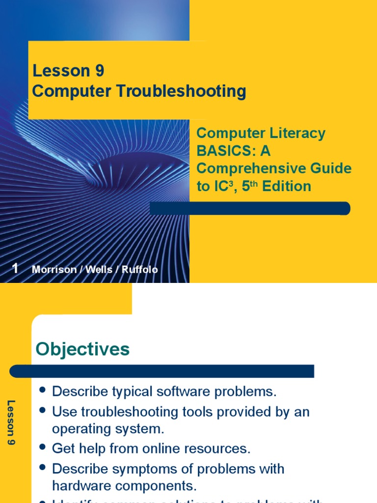 Lesson 9 Computer Troubleshooting: Computer Literacy Basics: A Comprehensive Guide To IC, 5 ...