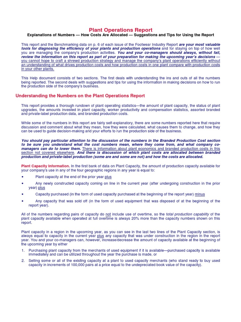 Plant Ops Guide for Managers | PDF | Depreciation | Labour Economics
