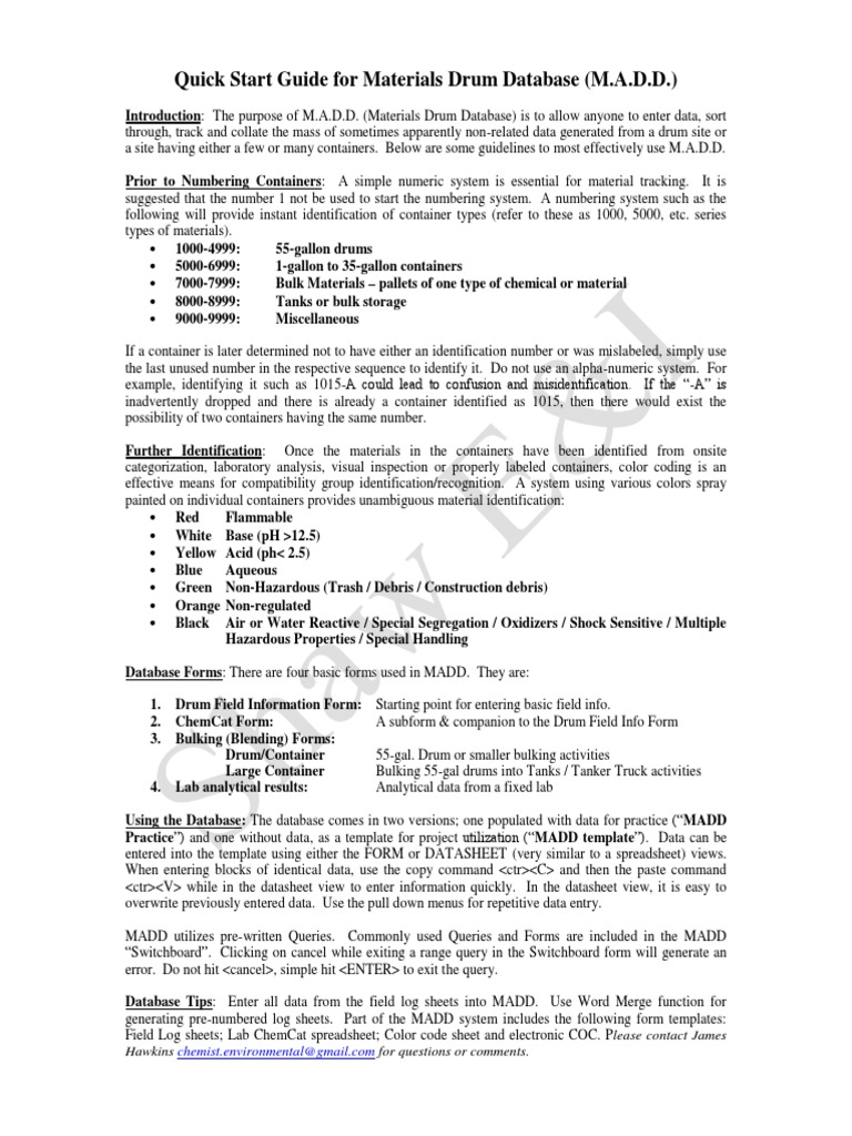MADD Quick Start Guide | PDF | Databases | Computing