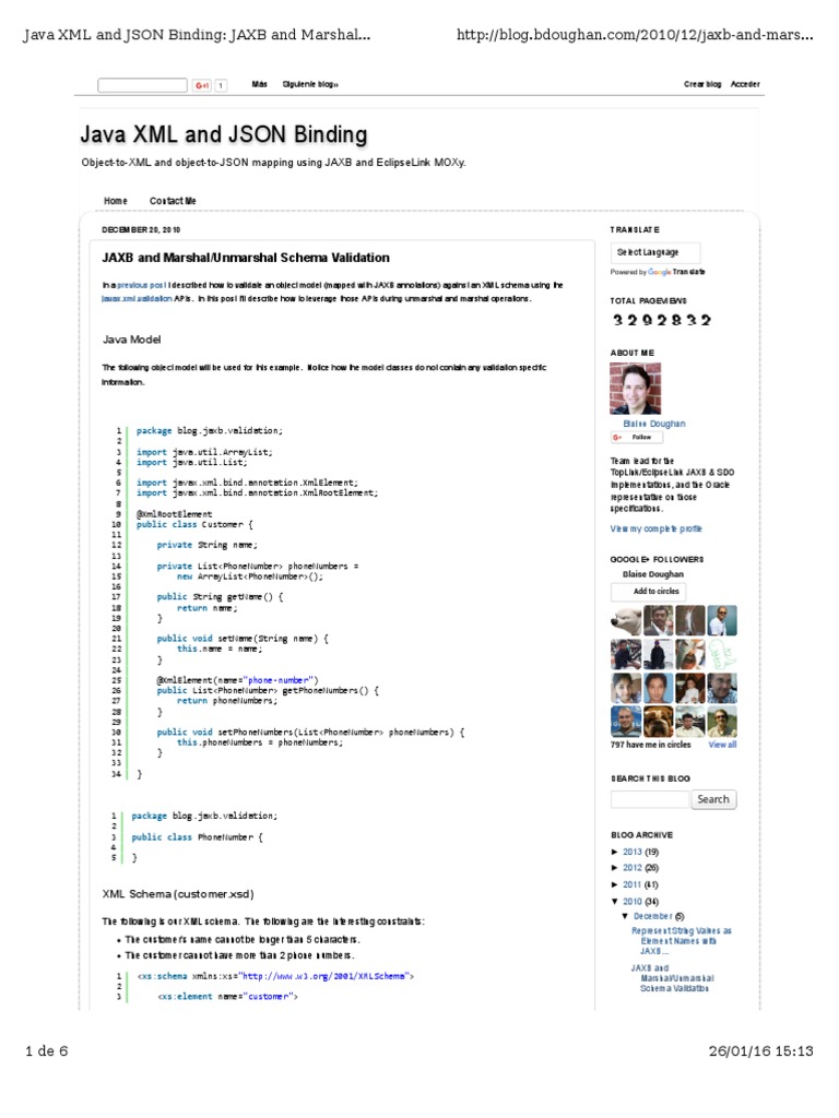 JAXB and Marshal - Unmarshal Schema Validation | PDF | Xml Schema | Xml