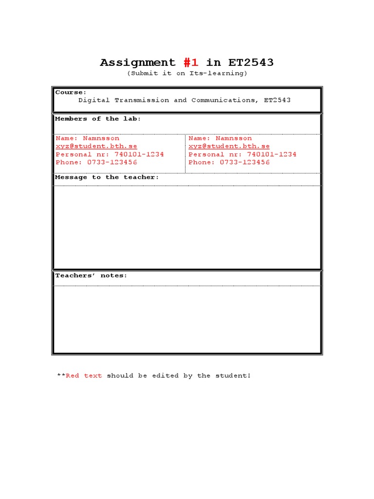 ET2543 Digital Transmission Assignment | PDF