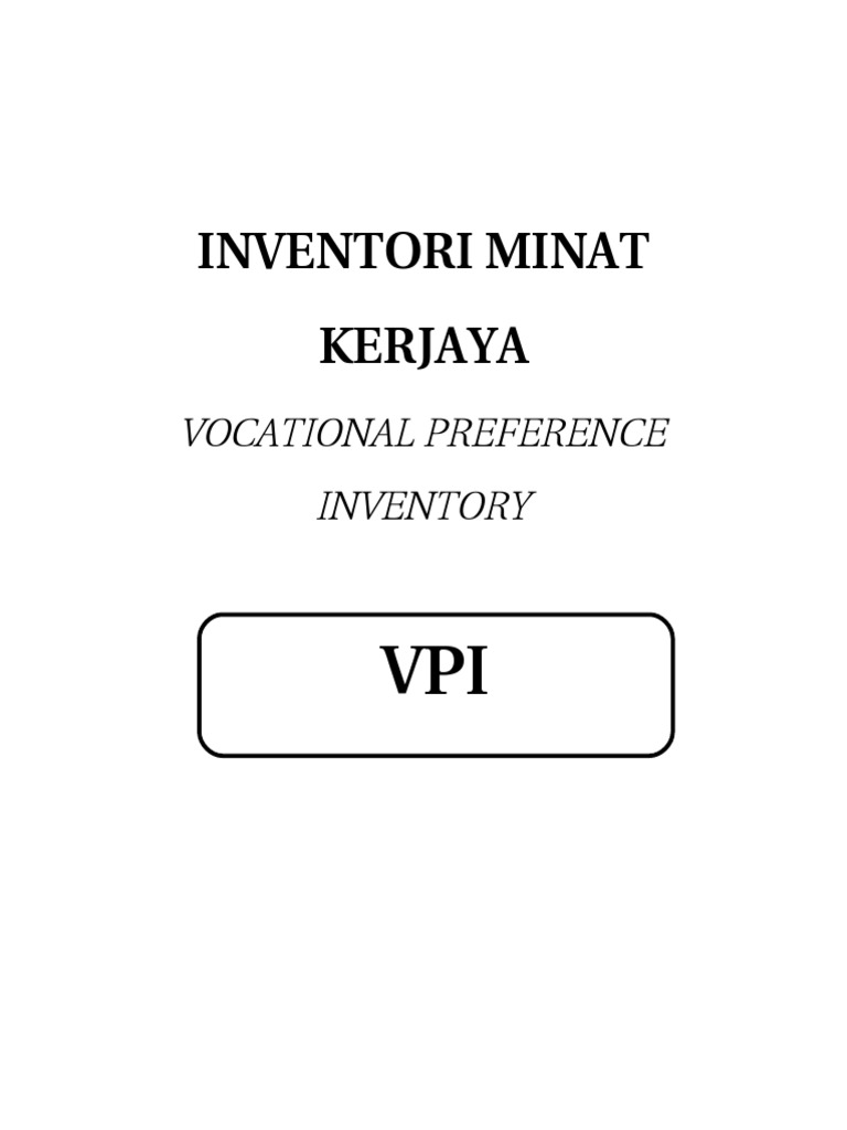 Inventori Minat Kerjaya VPI 85 | PDF | Karier & Perkembangan | Bisnis