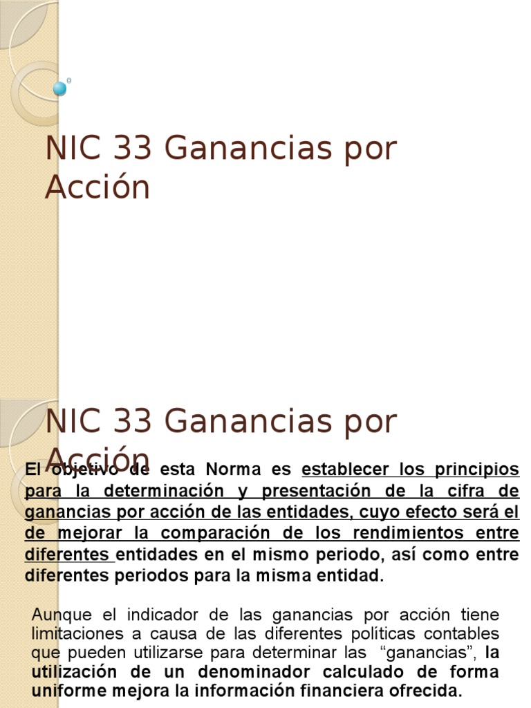 Nic 33 Ganancias Por Accion | PDF | Compartir (Finanzas) | Opción ...