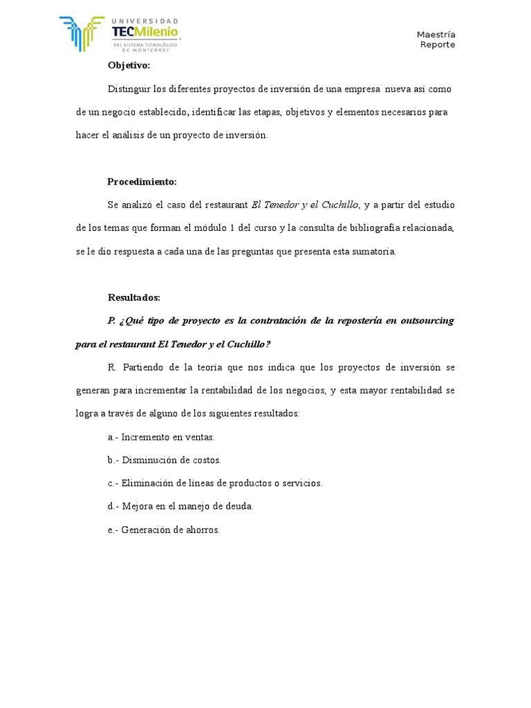 Características de Proyectos de Inversion | Descargar gratis PDF ...