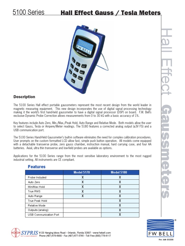 FW Bell 5180 Tech | PDF | Magnetometer | Digital Signal Processor