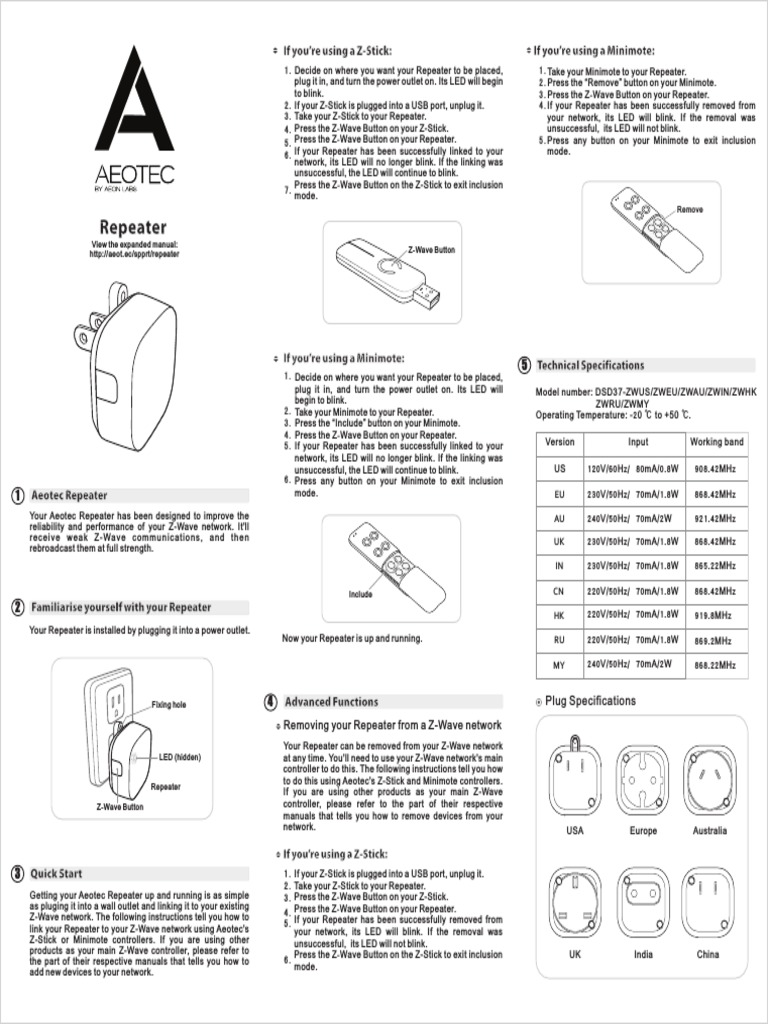Aeotec DSD37-ZWUS by Aeon Labs - Installation Manual | Download Free ...