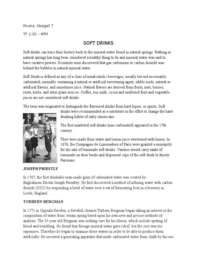 Global History of Soft Drinks | PDF | Coca Cola | Soft Drink