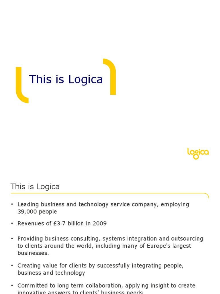 An Introduction On Logica-Be Brilliant Together | PDF | Outsourcing ...