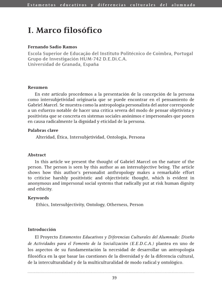 Marco Filosofico | Metafísica | Movimientos filosóficos