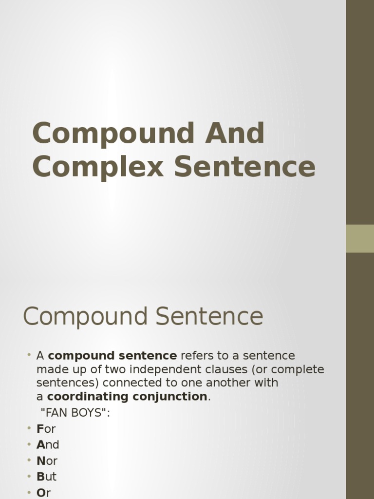 Compound vs. Complex Sentences Guide | PDF | Sentence (Linguistics ...