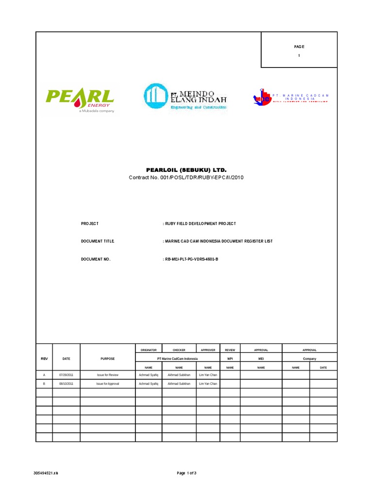 PT - Mcci Document Register List Rev.B 110811 | PDF | Plumbing | Water ...