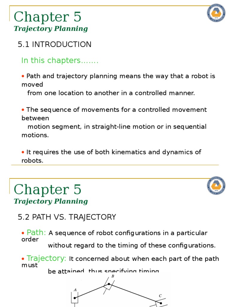 Robot Trajectory Planning | PDF | Trajectory | Acceleration