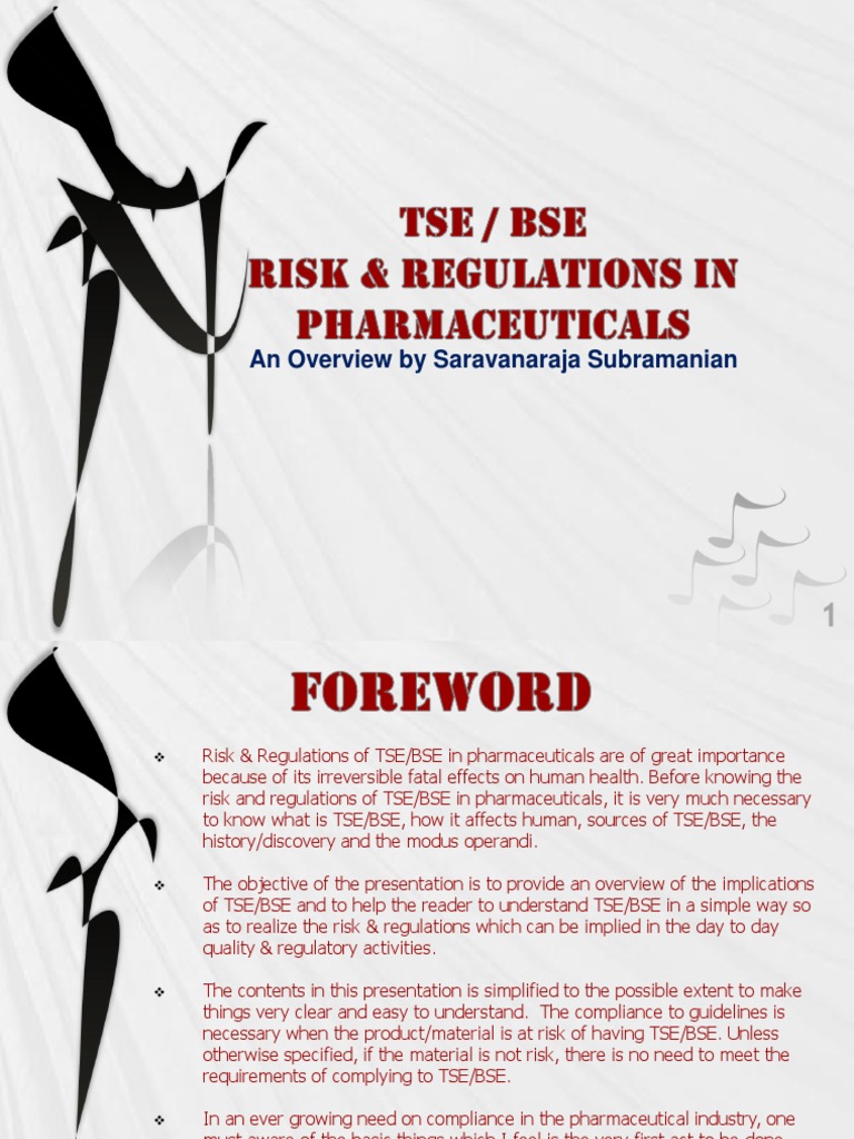 TSE & BSE Risk Regulations | Diseases And Disorders | Medical Specialties