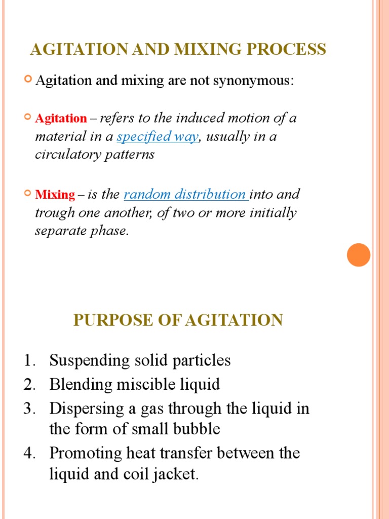 Agitation vs. Mixing: Key Differences | PDF | Mill (Grinding) | Liquids