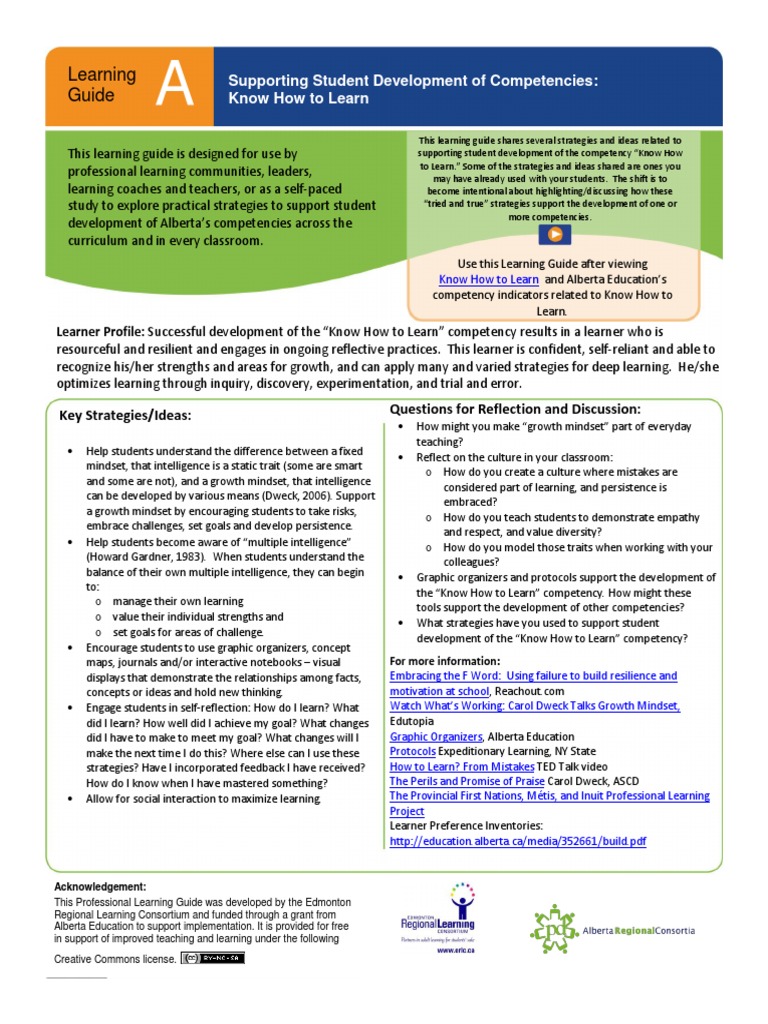 Educator's Guide to Growth Mindset | PDF | Mindset | Competence (Human ...