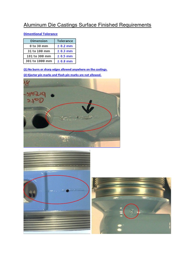 Die Casting Surface Quality Guide | PDF