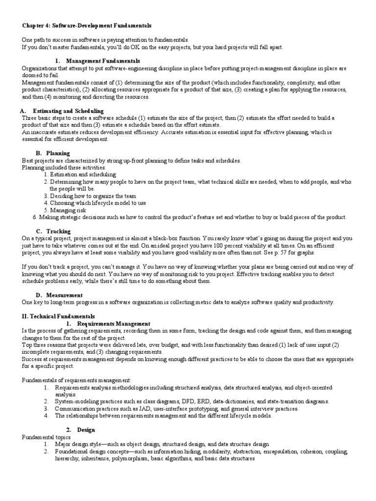 Chapter 4: Software-Development Fundamentals | PDF | Areas Of Computer ...