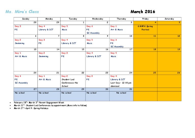 March Calendar | PDF