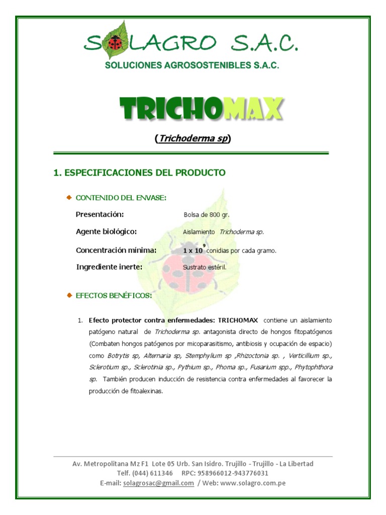 TRICHOMAX: Protección y Desarrollo de Cultivos | PDF | Patologia de ...