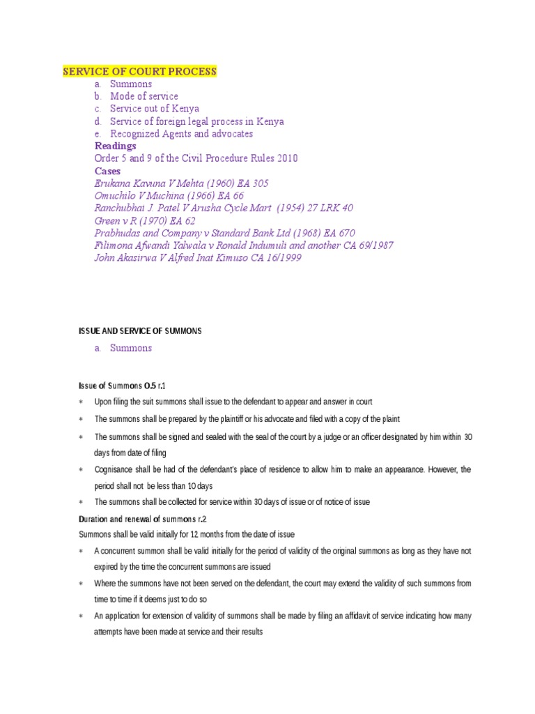 Sample Summons 1 | Service Of Process | Summons