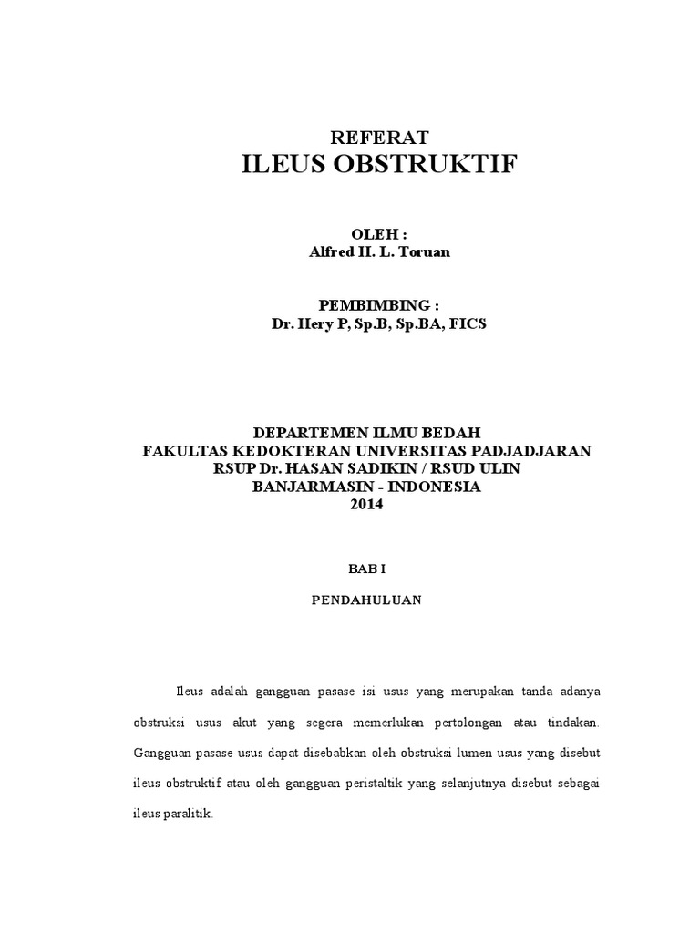Ileus Obstruksi Letak Rendah | PDF