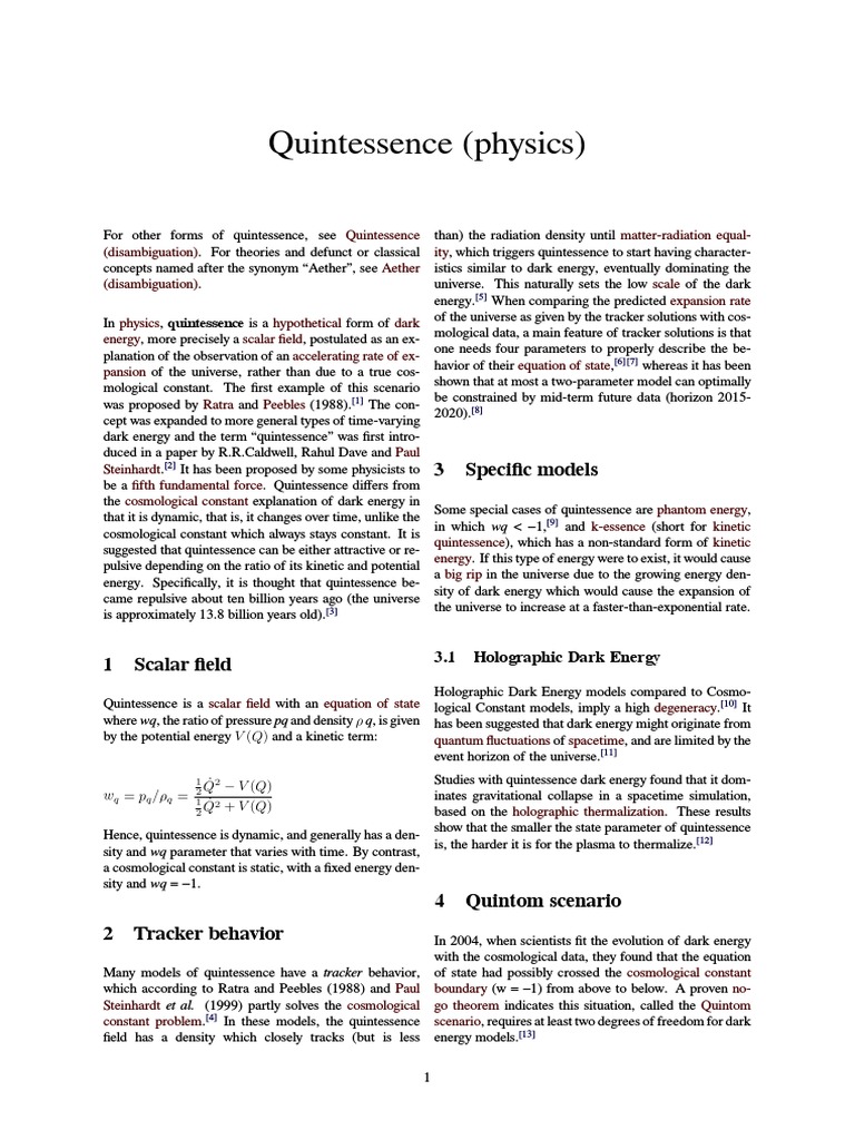 Quintessence (Physics) | PDF | Physical Cosmology | Cosmology