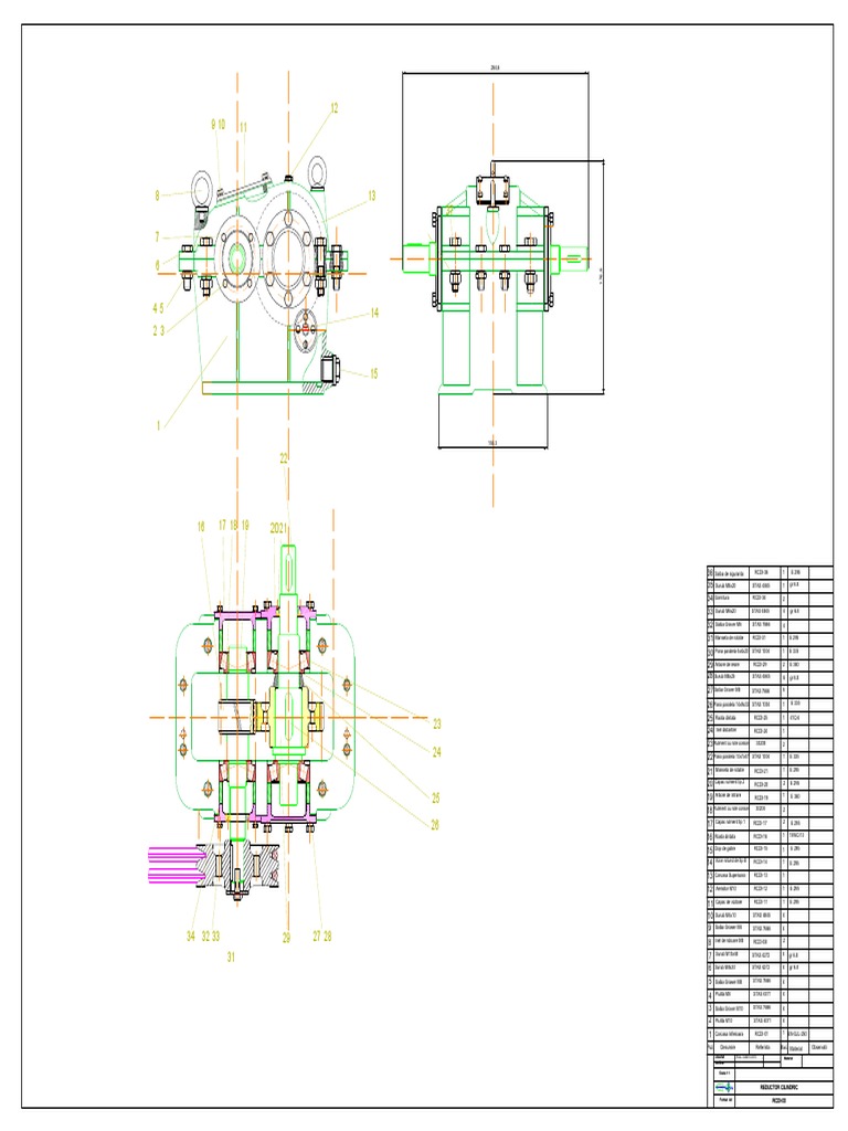 Desen Ansamblu Reductor Cilindirc Rosu Catalin | PDF