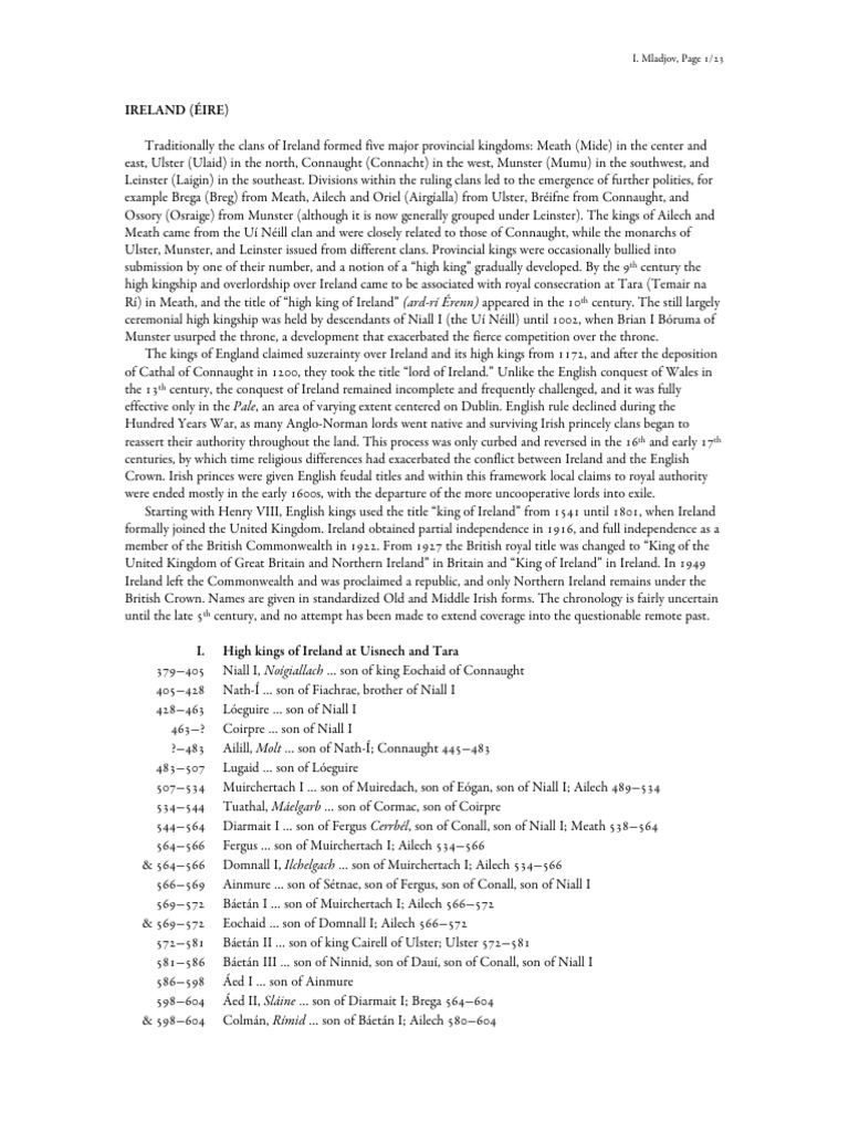 Rulers of Ireland | PDF | Gaels | Irish Genealogy