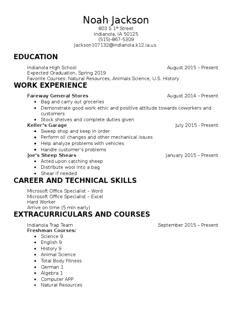 Noah Jackson Resume | PDF