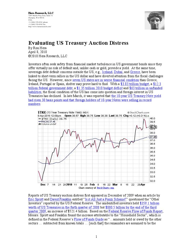 Evaluating US Treasury Auction Distress | PDF | United States Treasury ...