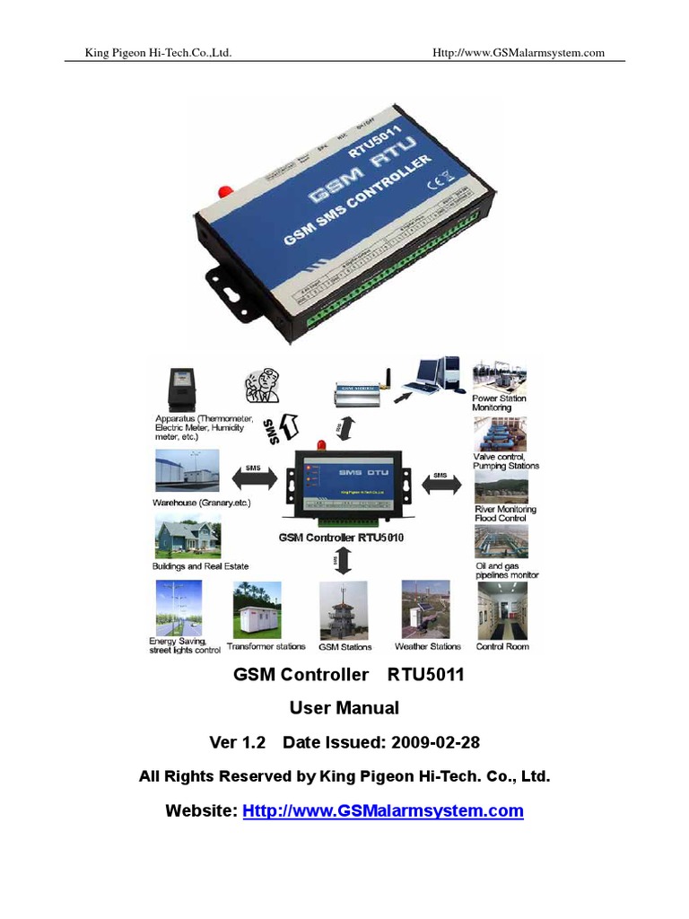 Gsm Rtu Controller Rtu5011 v2 | Short Message Service | Relay
