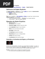 Sujeto Implícito y Explícito: Definición y Ejemplos | PDF | Asunto ...