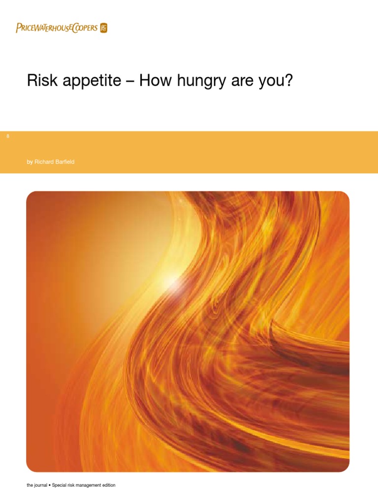 PWC Risk Appetite | PDF | Top Down And Bottom Up Design | Risk