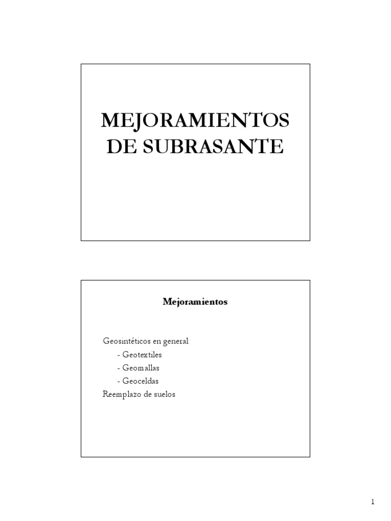 10 - Mejoramiento de Subrasante - Bases y Sub-Bases | PDF | Cemento ...