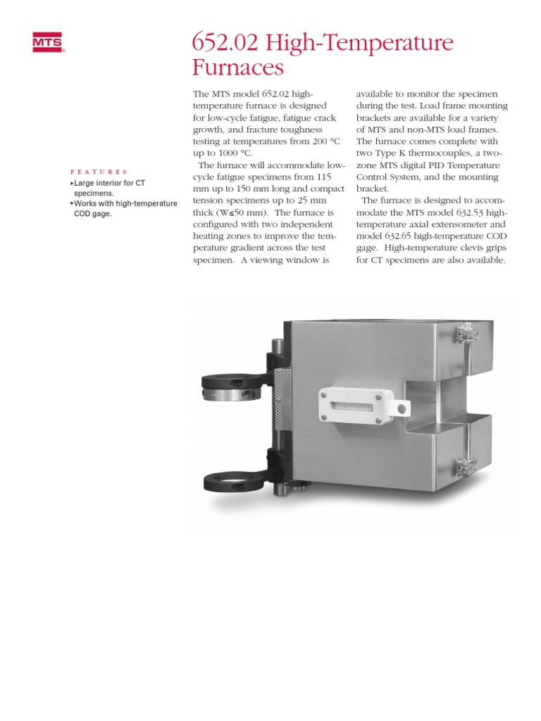 MTS 652.02 High-Temperature Furnace | PDF