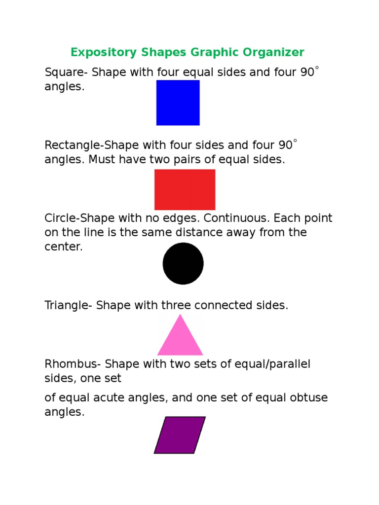 Expository Shapes Graphic Organizer | PDF | Euclidean Geometry | Polytopes