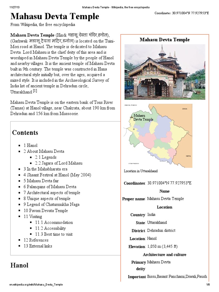 Mahasu Devta Temple - Wikipedia, The Free Encyclopedia | PDF | Religion ...