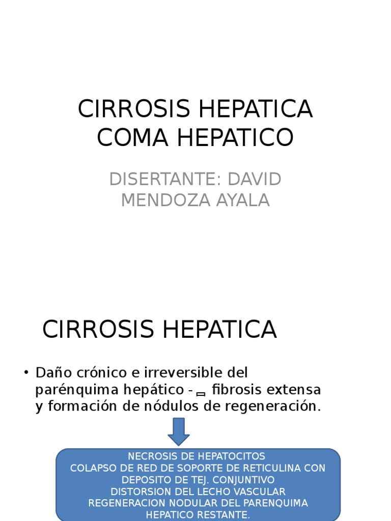Cirrosis Hepatica y Coma Hepatico | PDF | Cirrosis | Hepatitis