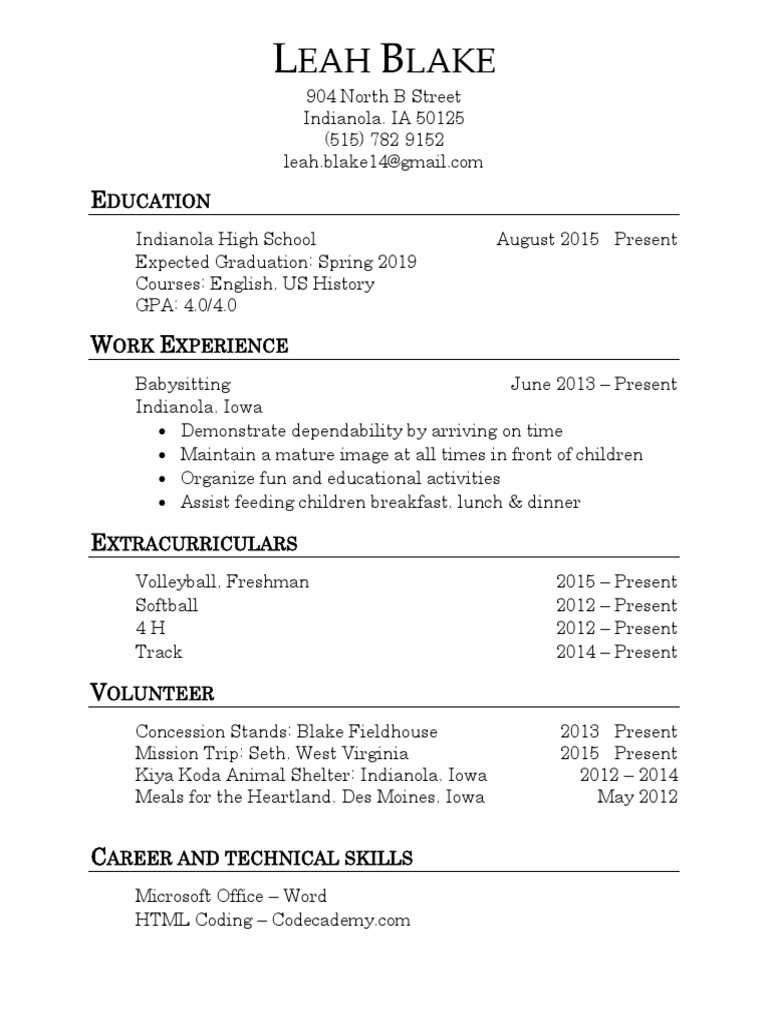 Leah Blake Resume | PDF | Career & Growth